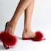 Feather Slippers, Marabou Slippers, Bridal Slippers, Women's Boudoir ...
