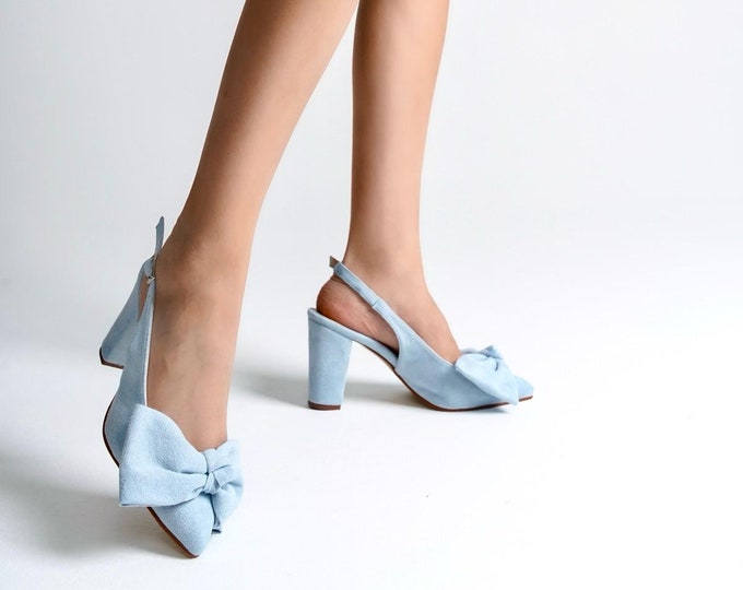 Baby Blue Bridal Shoes, Light Blue Vegan Leather Sweetheart Wedding ...