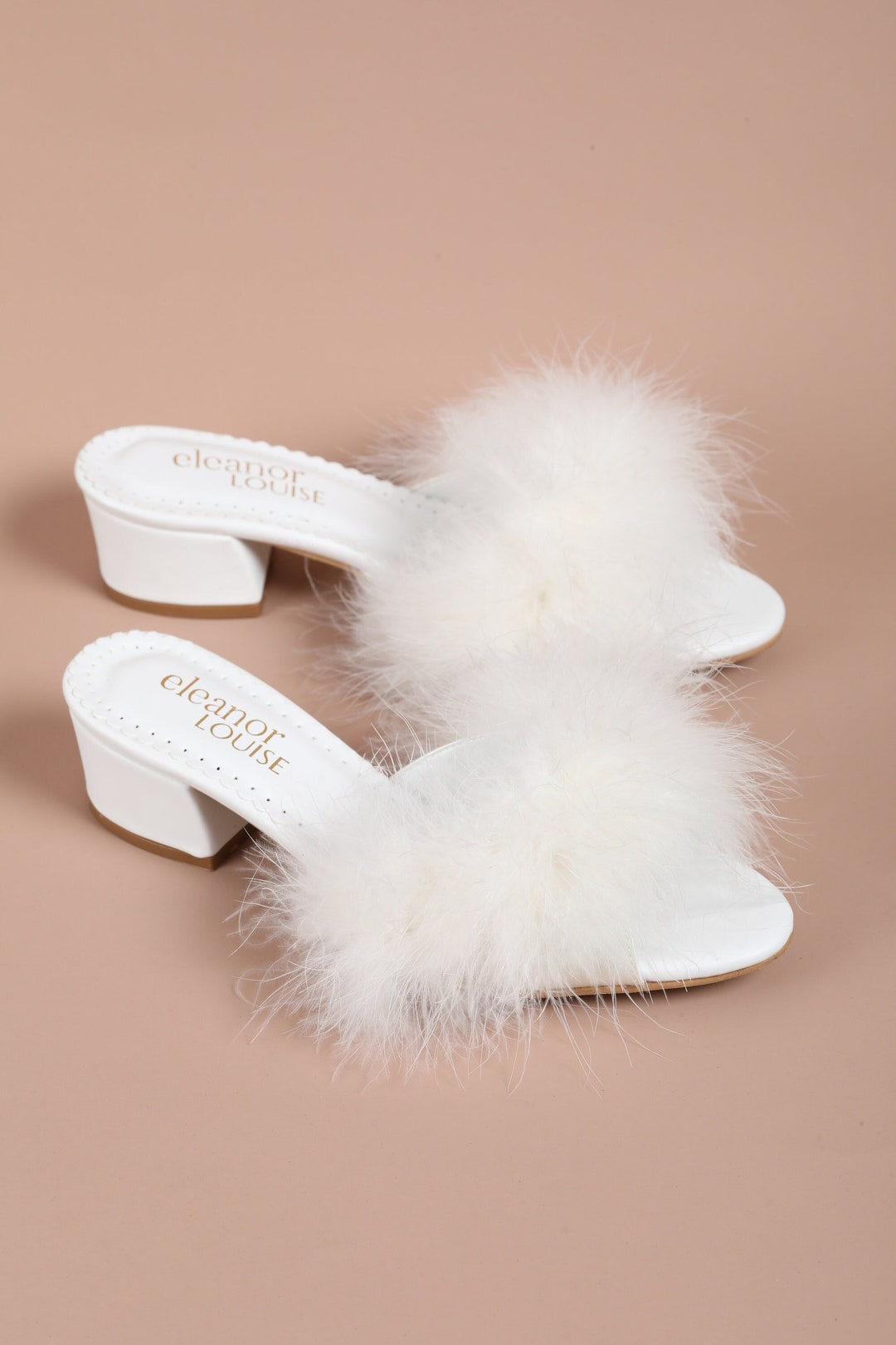 Feather Slippers, Bridal Slippers, Feather Heels, Marabou Slippers ...