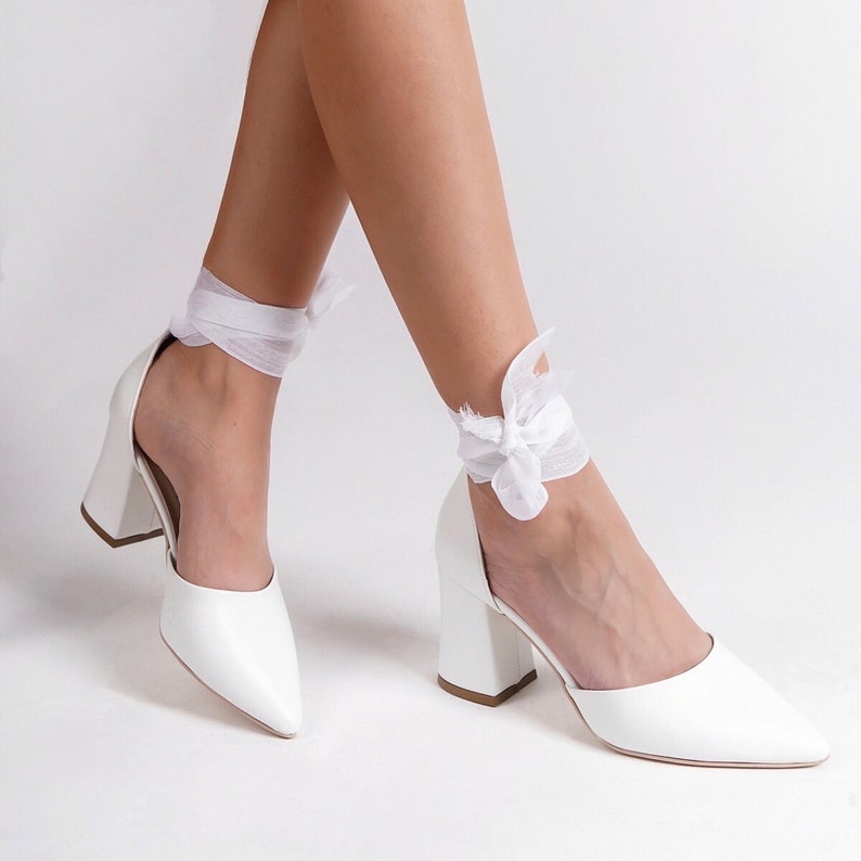 White High Heels, Bride Shoes, Wedding Shoes, Ankle Strap Heels, Women ...