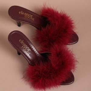 Feather Slippers, Bridal Slippers, Feather Sandals, Marabou Slippers ...
