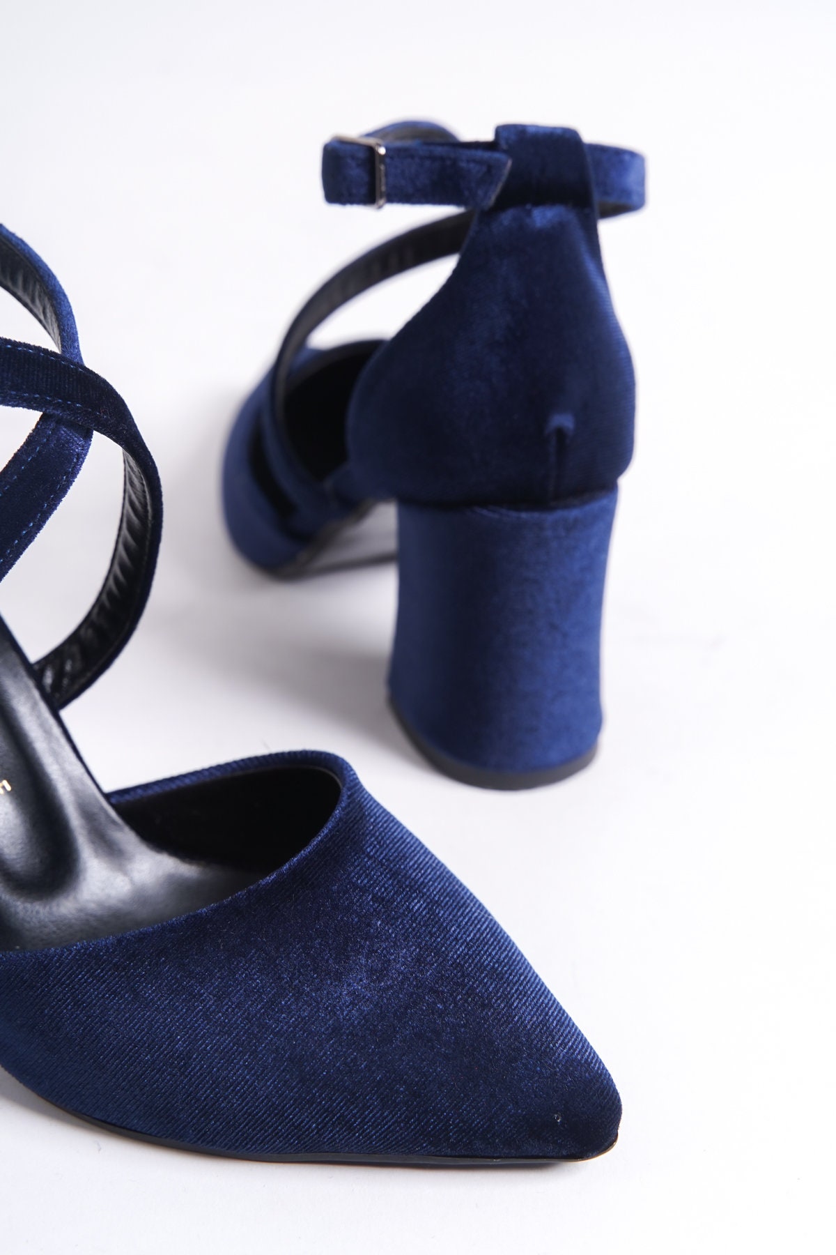 Blue Velvet Heels Blue Velvet Shoes Blue High Heels Navy - Etsy