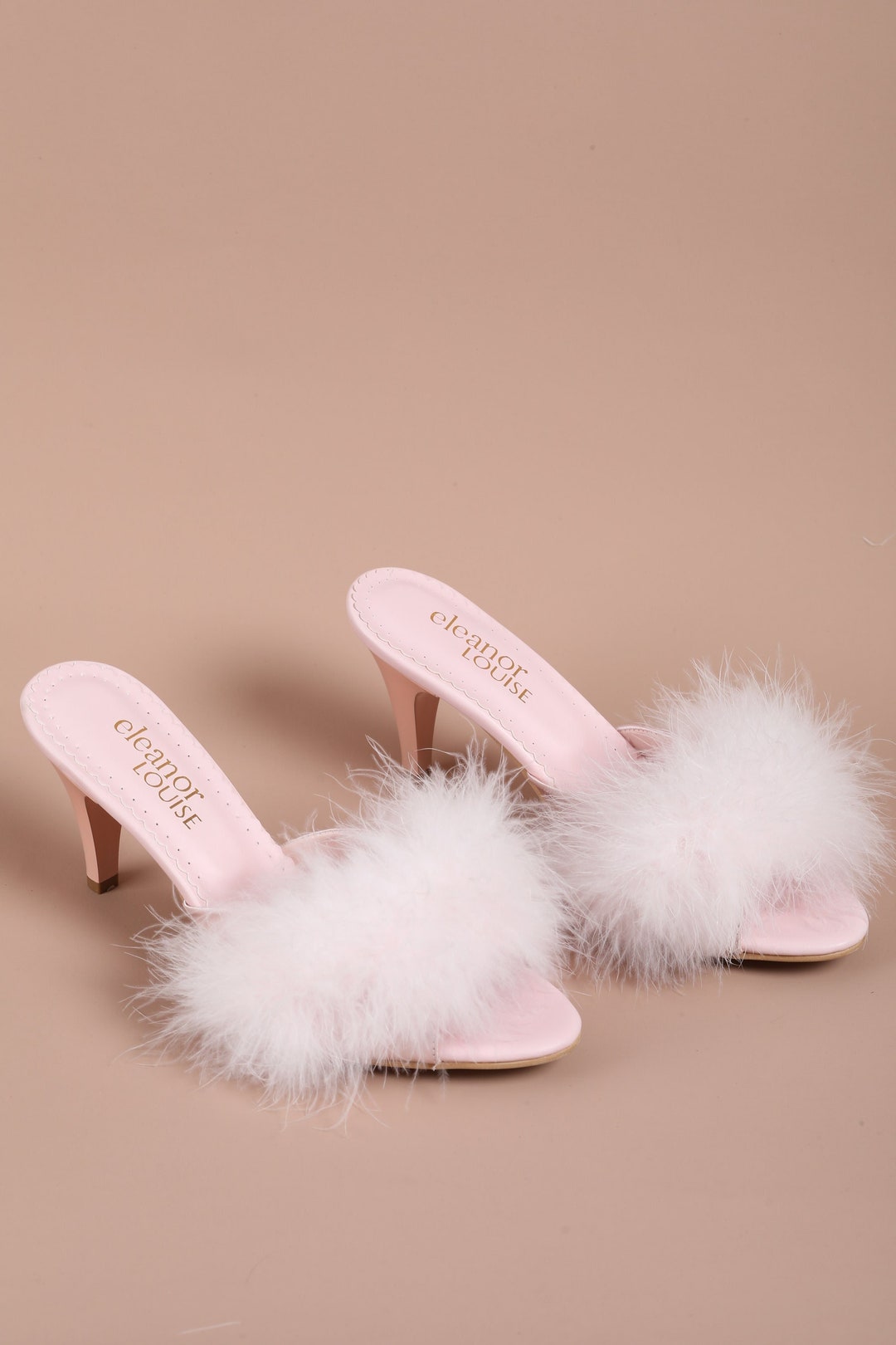 Feather Slippers Bridal Slippers Feather Heels Marabou Slippers
