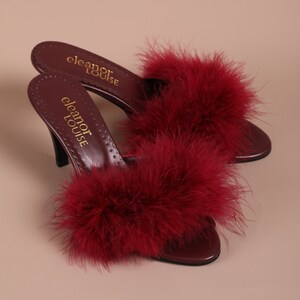 Feather Slippers, Bridal Slippers, Feather Sandals, Marabou Slippers ...