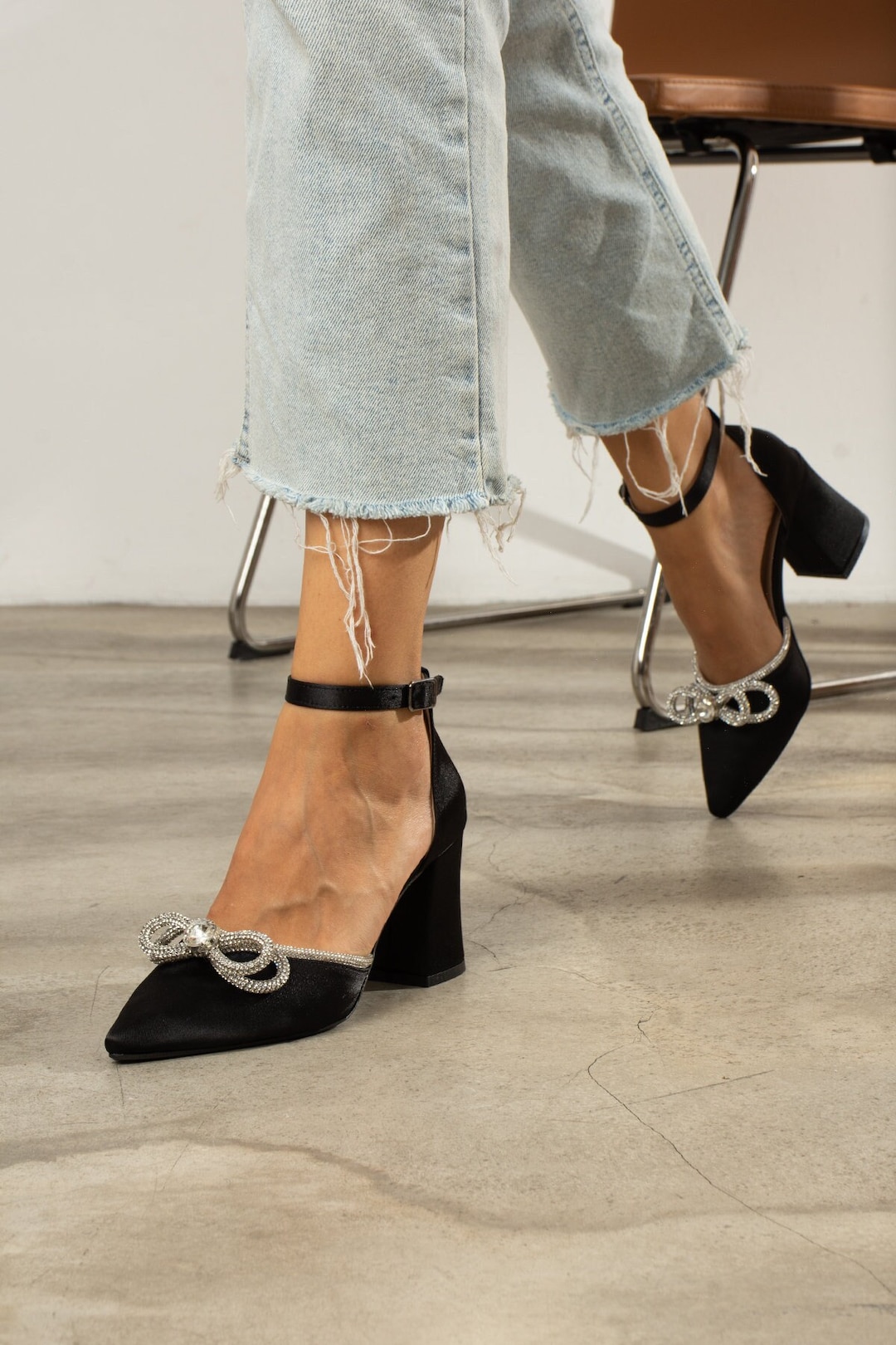 Black Block Heels, Black Bridal Shoes, Wedding Shoes, Black High Heels ...