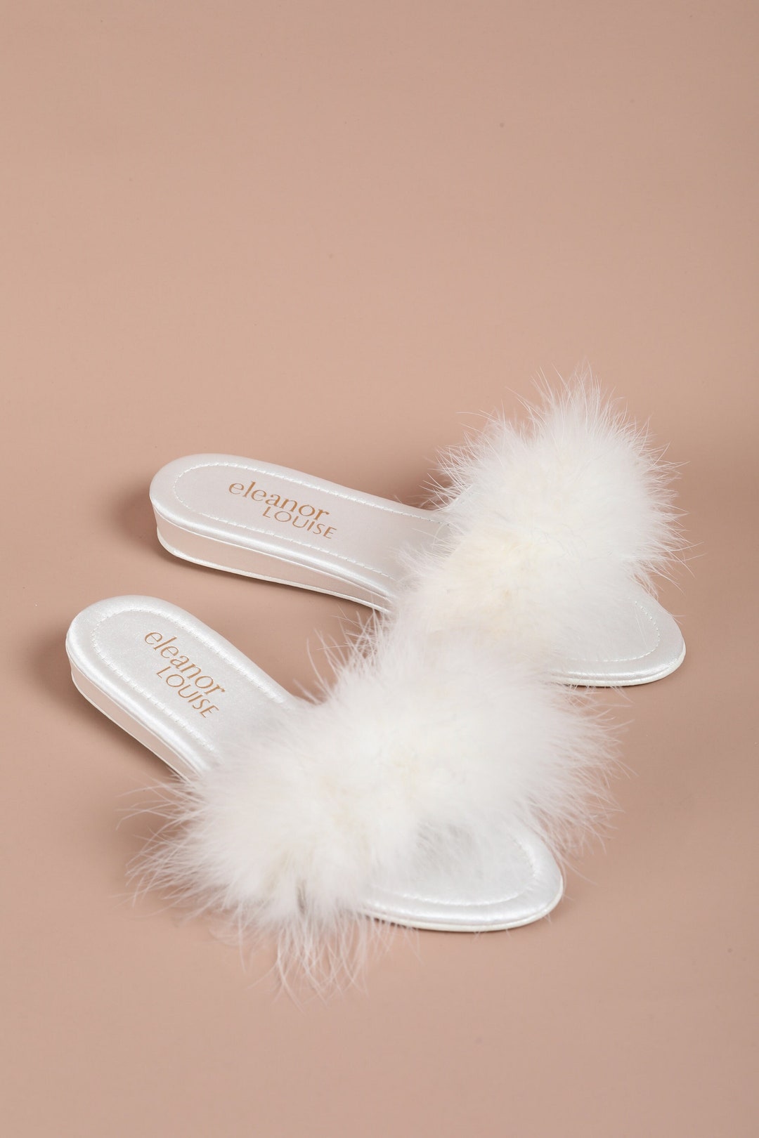 Feather Slippers Marabou Slippers Bridal Slippers Womens Boudoir Slippers Wedding Slippers
