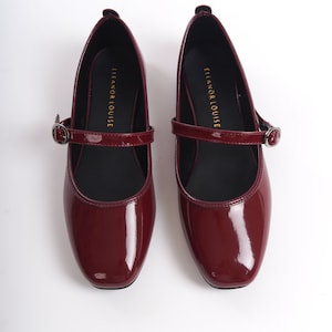 Cherry Red Mary Janes, Burgundy Mary Jane Shoes, Cherry Red Patent ...