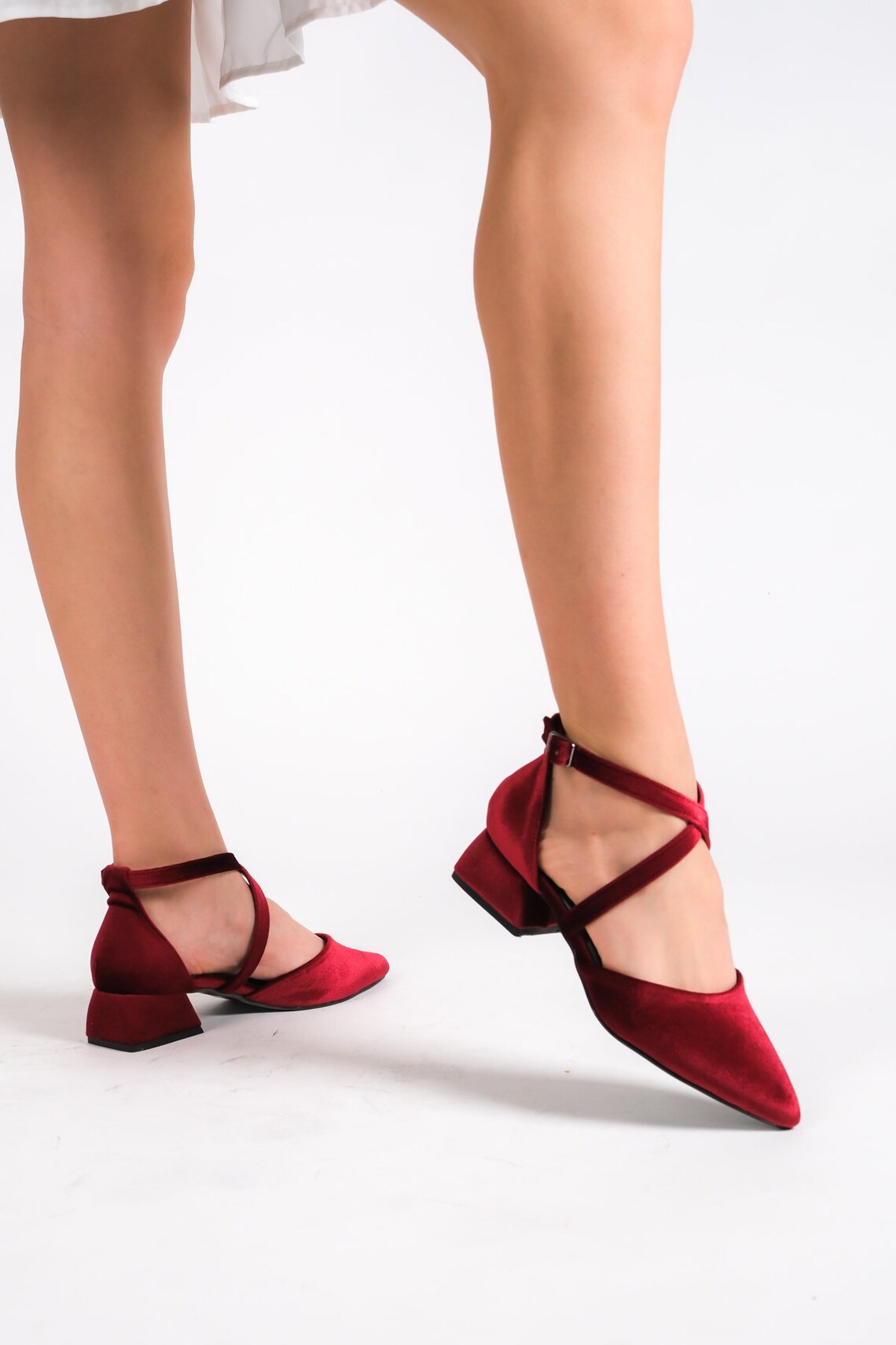 Red Velvet Heels Burgundy Velvet Shoes Red Bridal Shoes - Etsy