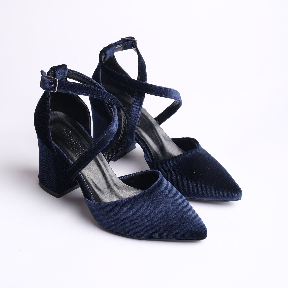 Blue Velvet Heels Blue Velvet Shoes Blue High Heels Navy - Etsy