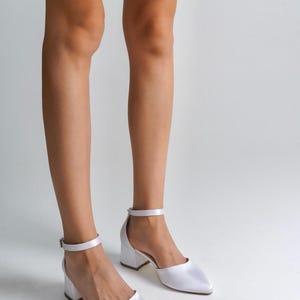 White Satin Bridal Heels, Bride Shoes, White Block Heels, White Wedding ...