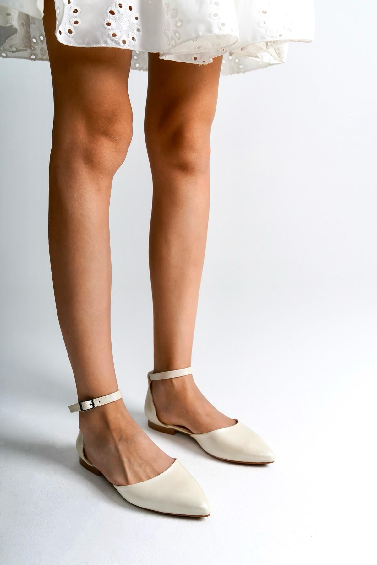 Ivory Bridal Flats, Bride Shoes, Ivory Low Heels, Ivory Wedding Flats ...