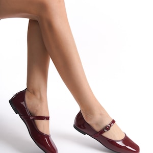 Cherry Red Mary Janes, Burgundy Mary Jane Shoes, Cherry Red Patent ...