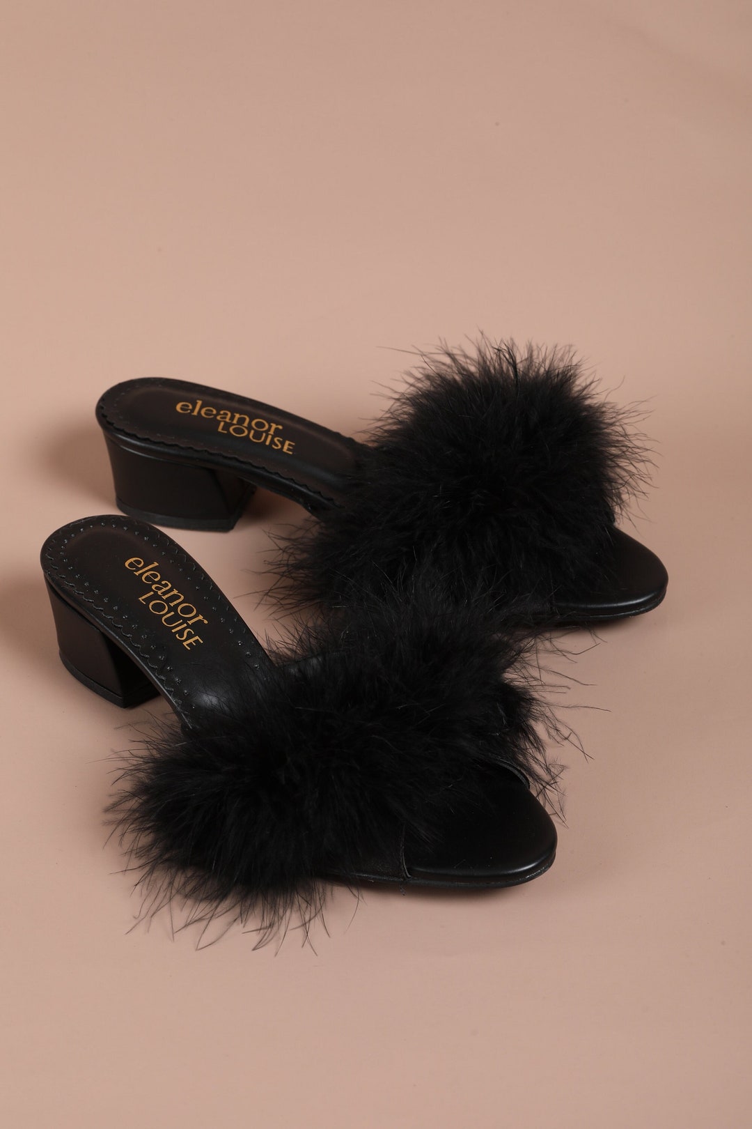 Feather Slippers Bridal Slippers Feather Heels Marabou Slippers