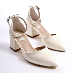 Ivory Bridal Heels, Bride Shoes, Ivory Block Heels, Ivory Wedding Shoes ...