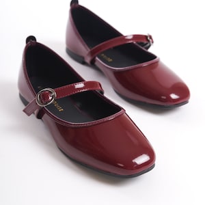 Cherry Red Mary Janes, Burgundy Mary Jane Shoes, Cherry Red Patent ...