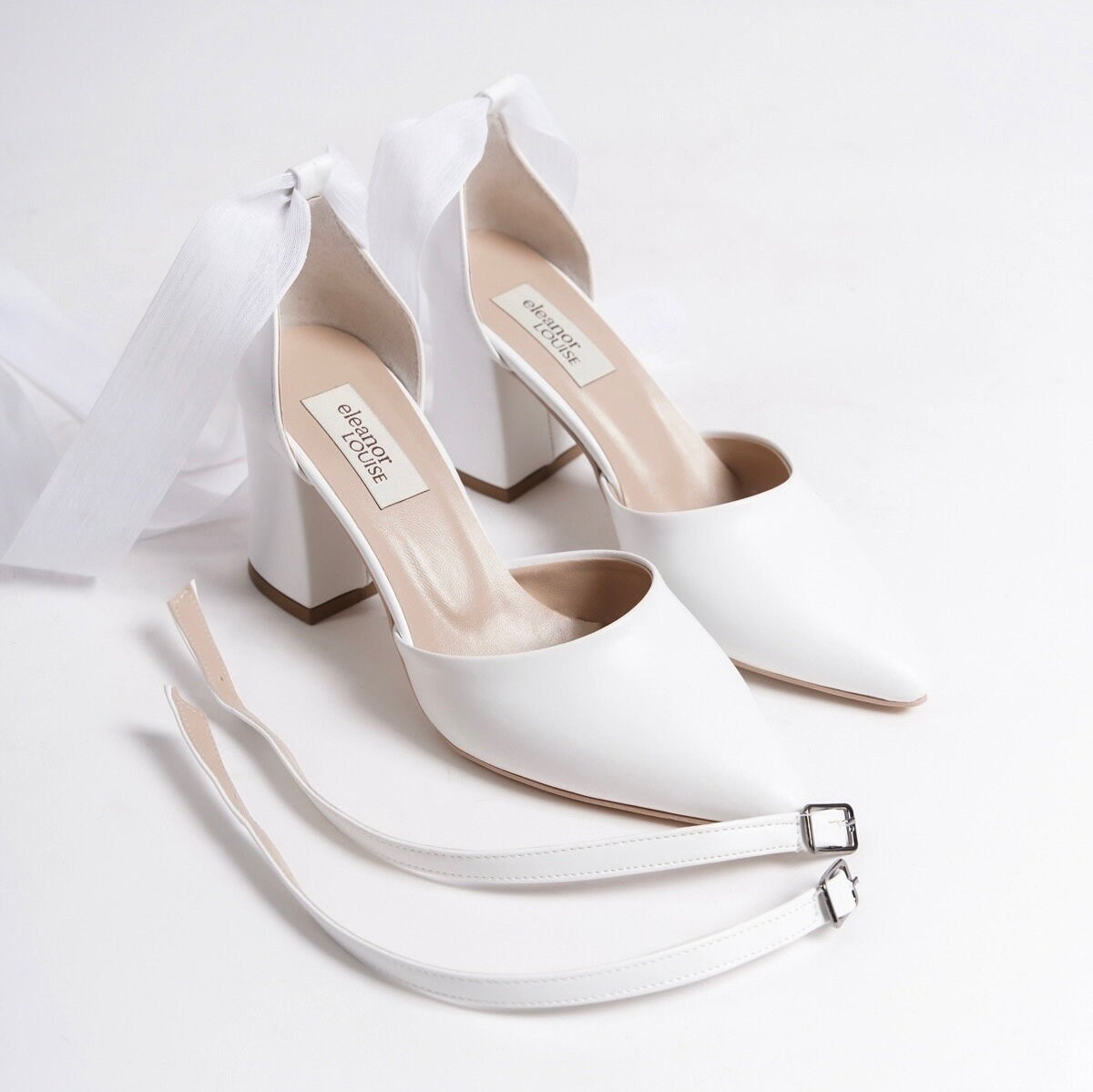 White High Heels Bride Shoes Wedding Shoes Ankle Strap - Etsy