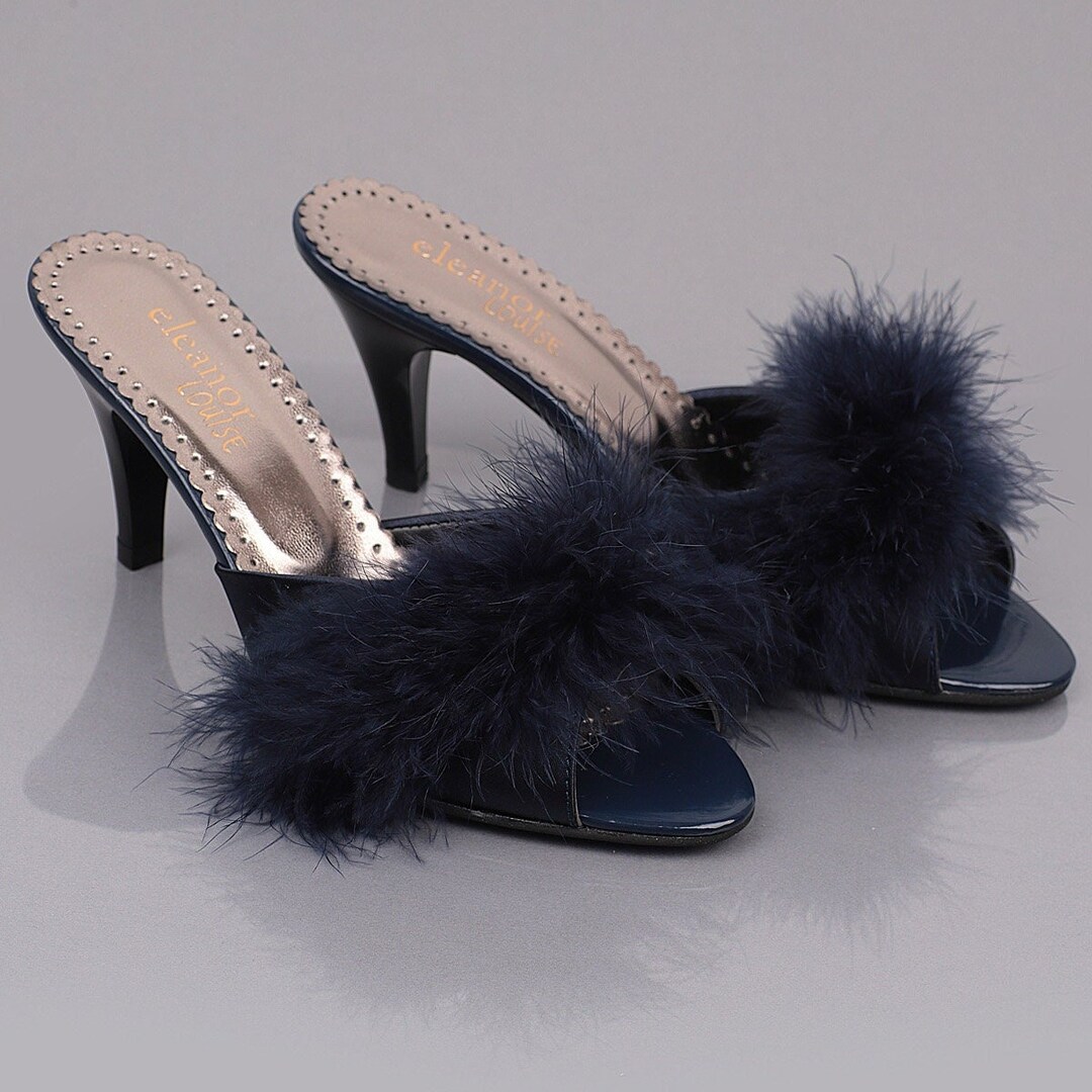 Marabou Feather Slippers, Trendy Bride Slippers, Feather Heels, Bride ...