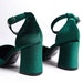 Green Velvet Heels, Green Velvet Shoes, Green High Heels, Green Bridal ...
