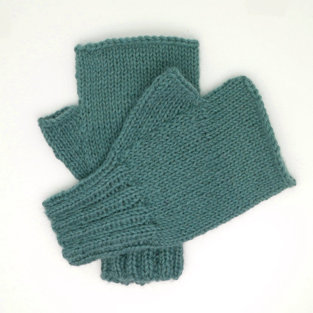 Hand Cuffs Arm Cuffs With Thumb Knitted S/meter Wool From Alpaca Green ...