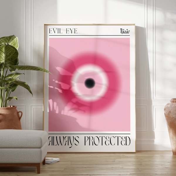 Pink Evil Eye Wall Poster - Etsy