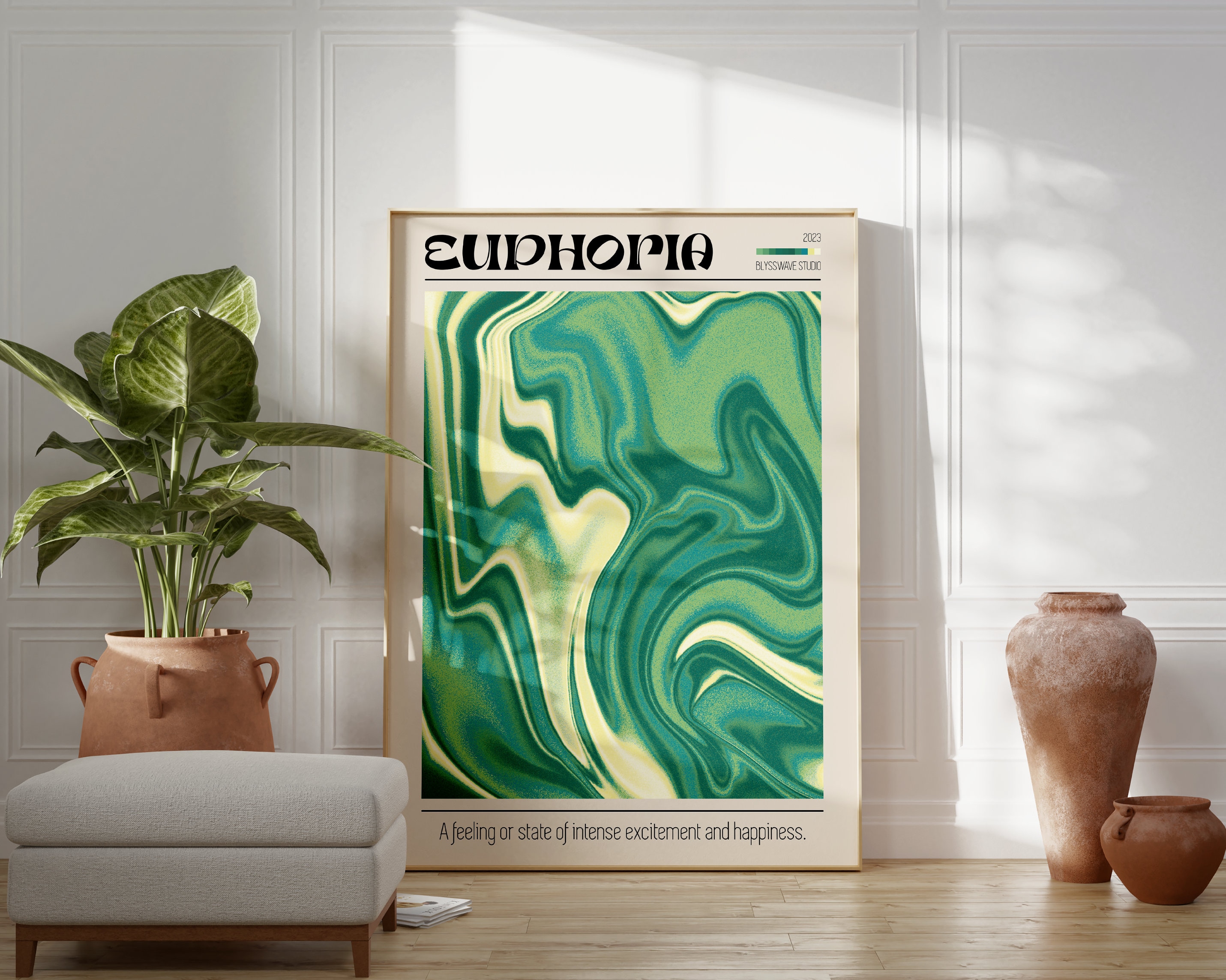 Euphoria Y2K Aesthetic Poster Sage Green Trippy Psychedelic Fluid Aura ...