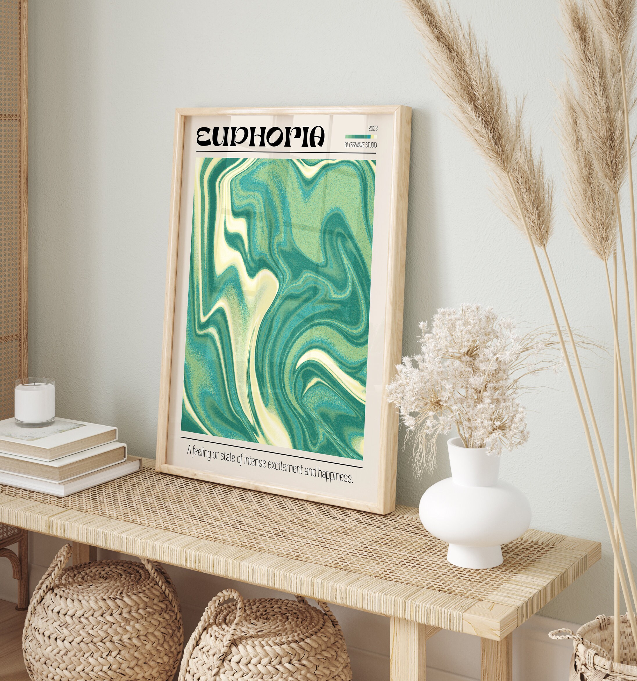 Euphoria Y2K Aesthetic Poster Sage Green Trippy Psychedelic Fluid Aura ...