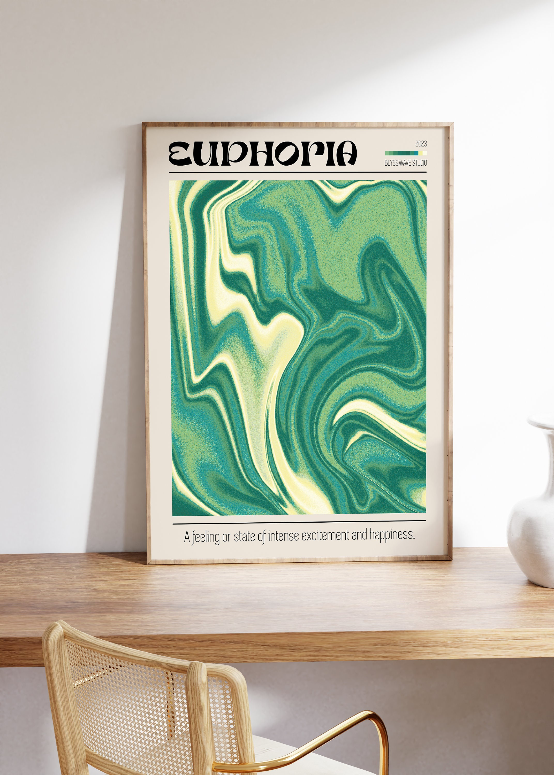 Euphoria Y2K Aesthetic Poster Sage Green Trippy Psychedelic Fluid Aura ...