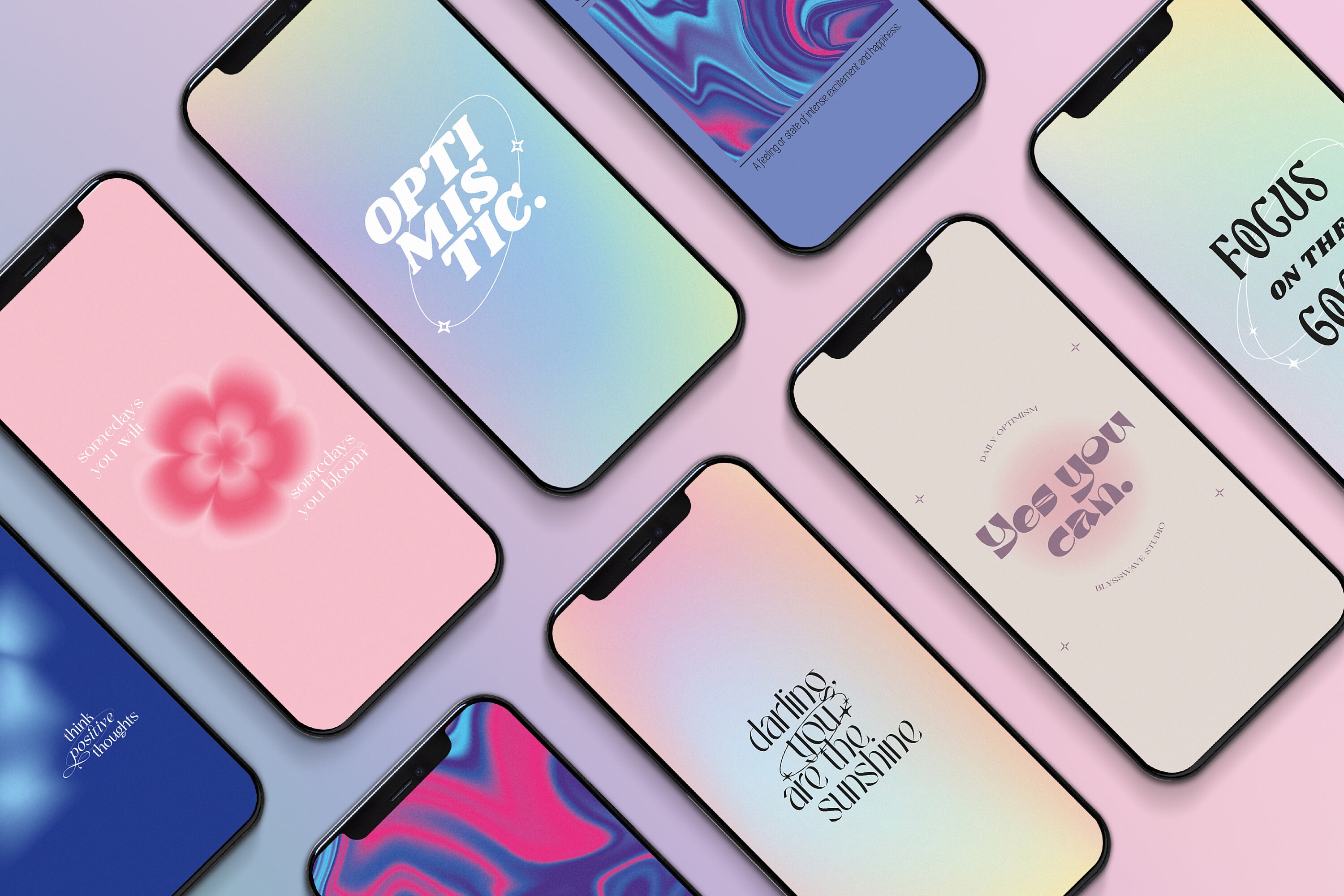 Aura iPhone iPad Wallpaper Aesthetic Gradient Homescreen Lockscreen ...