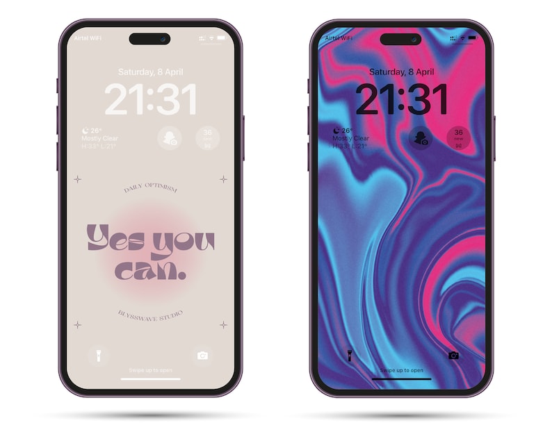 Aura iPhone iPad Wallpaper Aesthetic Gradient Homescreen - Etsy