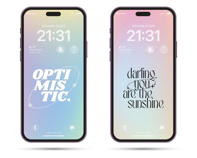 Aura iPhone iPad Wallpaper Aesthetic Gradient Homescreen - Etsy