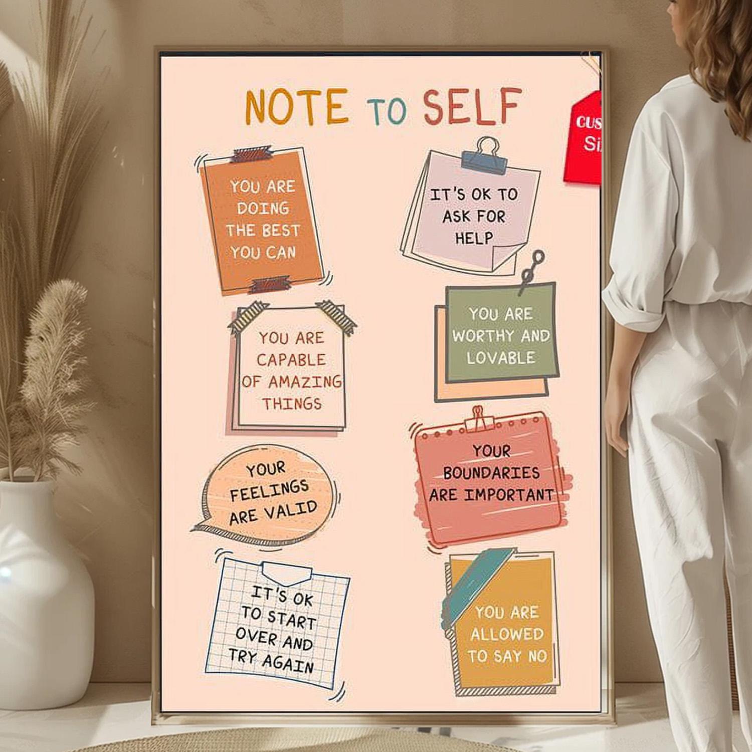 Poster Note to Self Mentᴀl Heᴀlth for ᴄlᴀssroom Sᴄhool ᴄounsellor ...