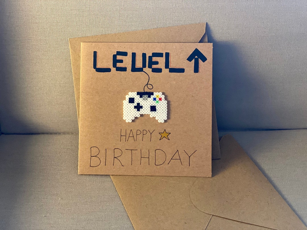 Gamer Birthday Card level Up Card for Birthday Gaming - Etsy
