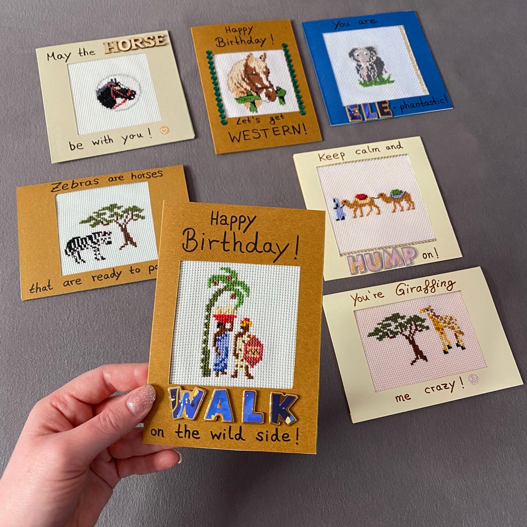 Card With Saying handmade & Embroidered Funny Sayings Greeting Card ...