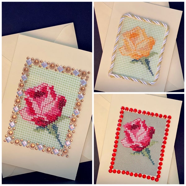 Embroidered Card - Etsy