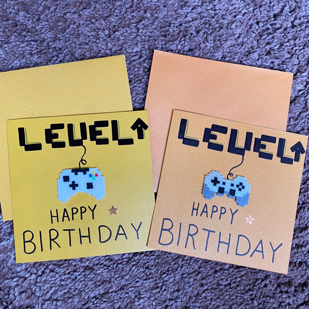 Gamer Birthday Card level Up Card for Birthday, Gaming Card Controller ...