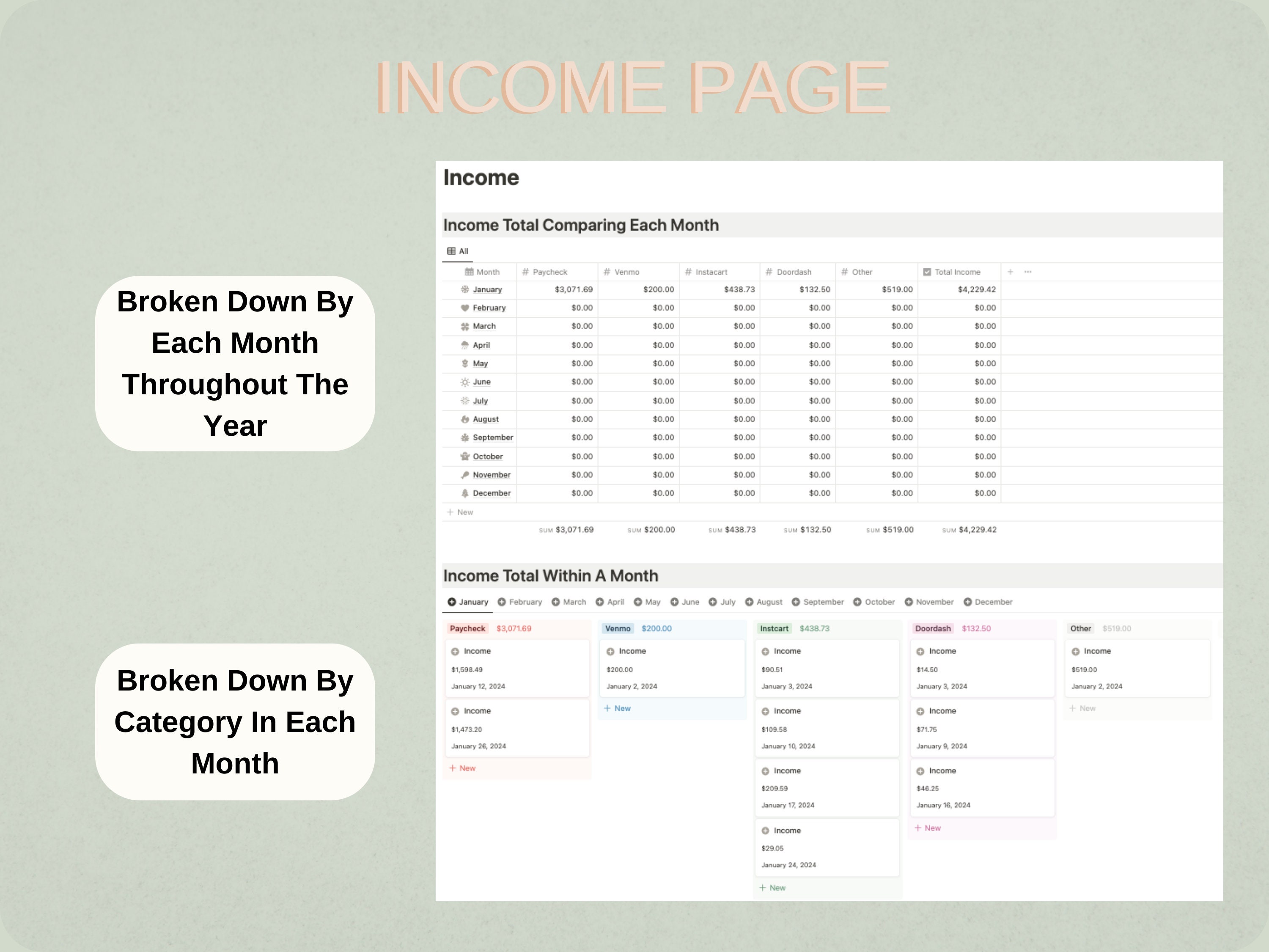 Money Tracker | Notion Template - Etsy