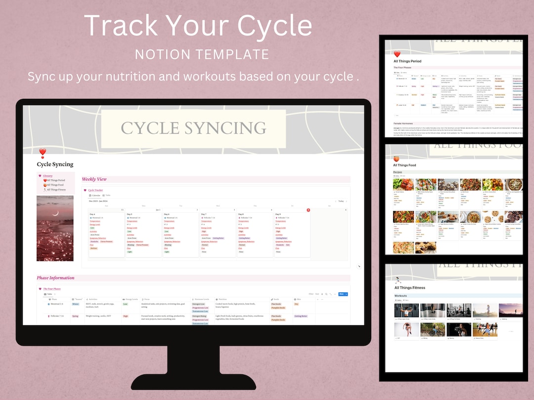 Cycle Syncing Notion Template - Etsy Cycle Syncing Notion Template - Etsy
