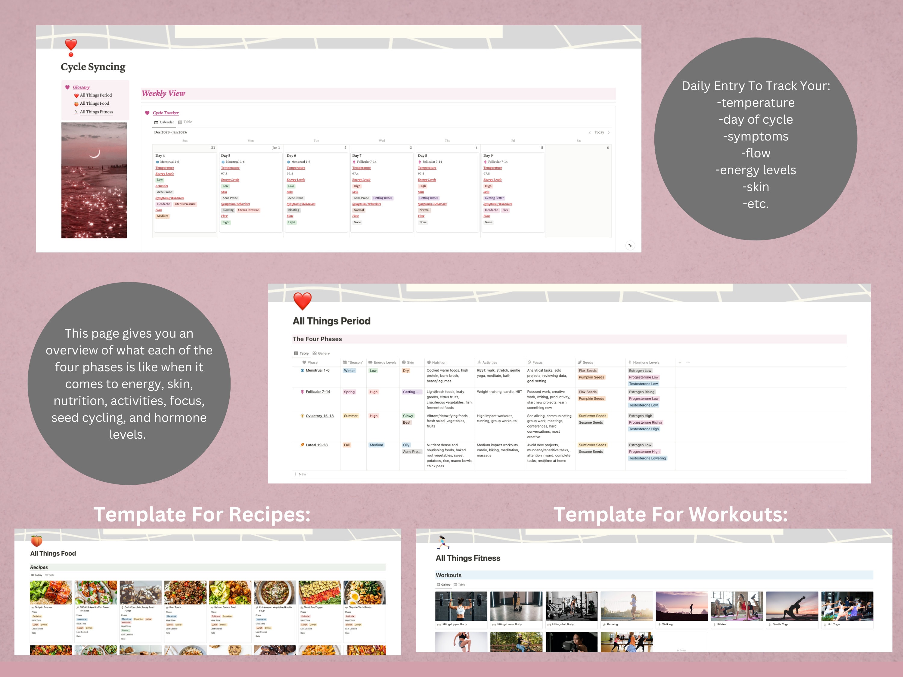 Cycle Syncing Notion Template - Etsy Cycle Syncing Notion Template - Etsy