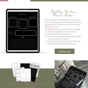 Night Routine Journal Dark Mode - Etsy
