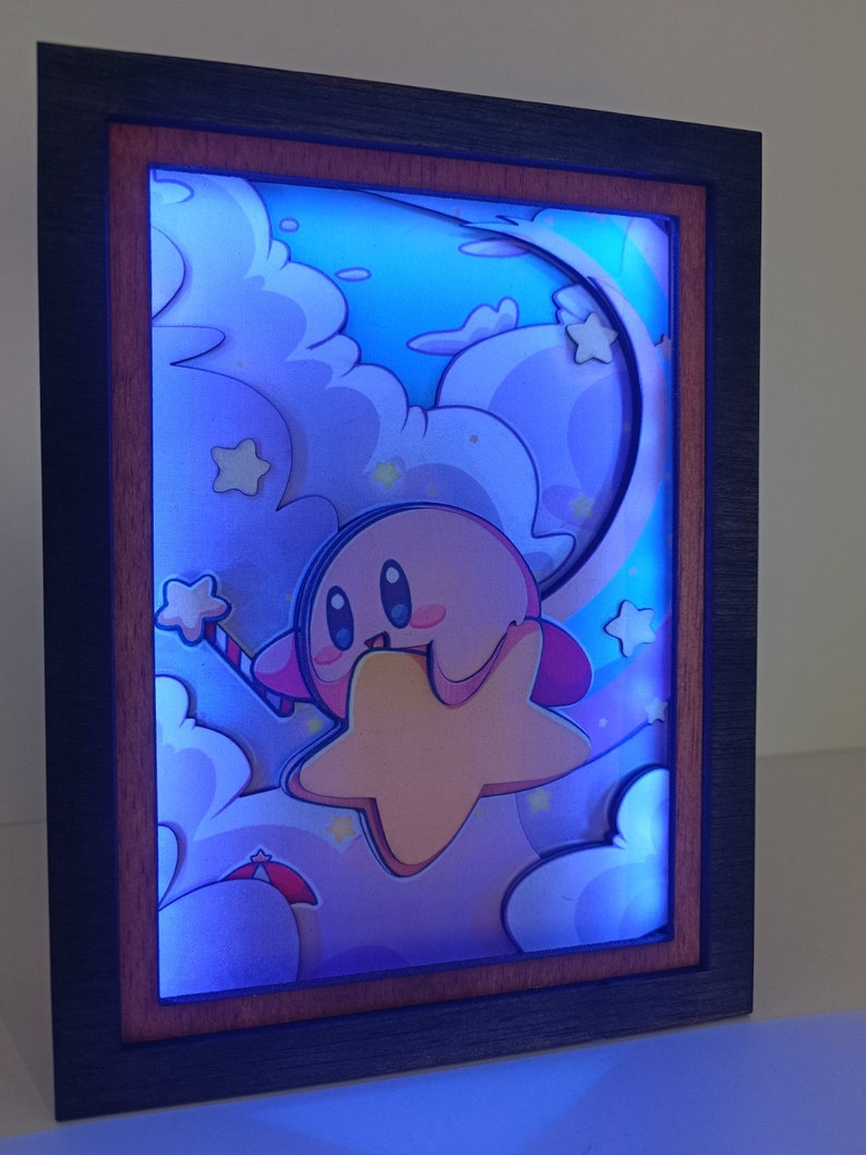 Kirby Night Light Kirby Shadow Box Kirby Lightbox Kirby - Etsy