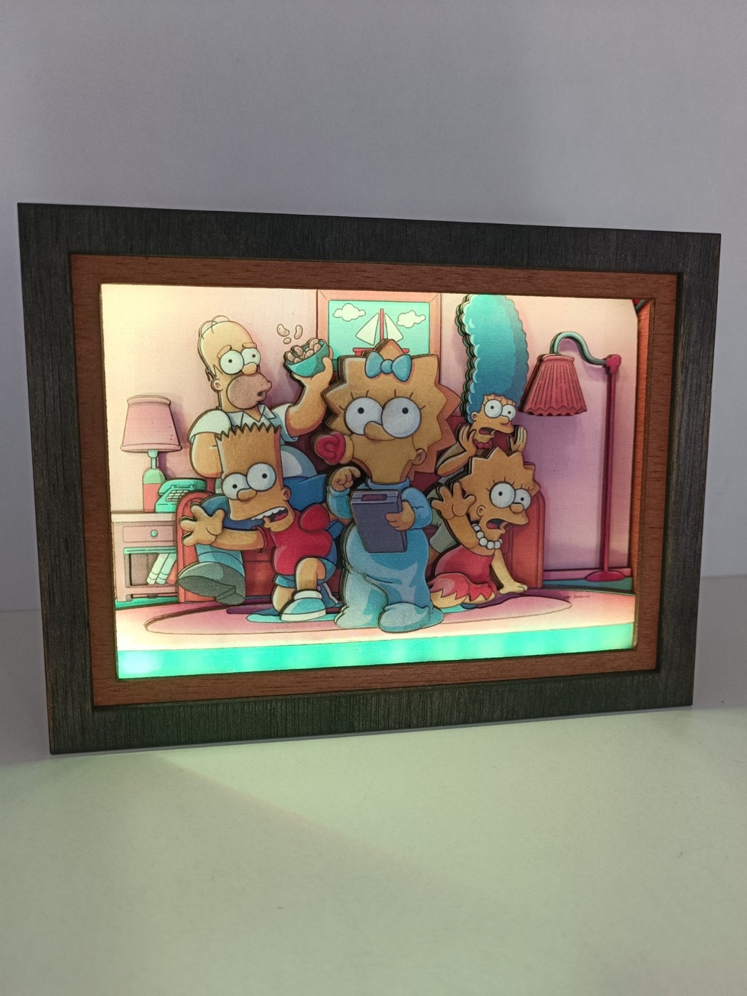 The Simpsons Shadow Box Lamp: Handmade Diorama Night Light - Etsy