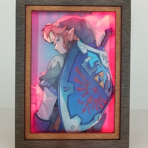 Link Legend of Zelda Night Light, Shadow Box, Caja De Luz, Amazing Gift ...