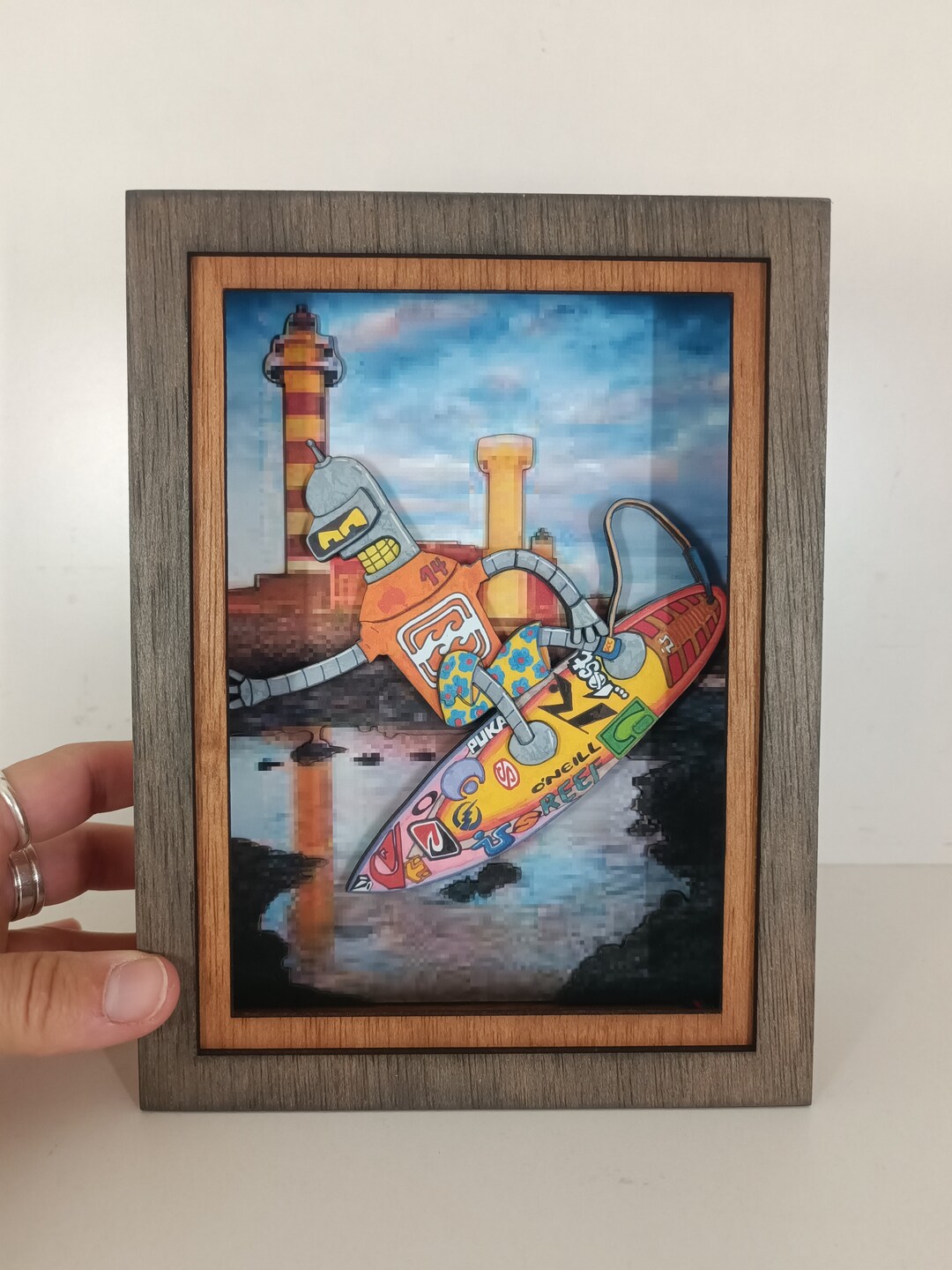 Futurama Inspired Shadow Box Night Light - Cool Bender Lightbox, Fun ...