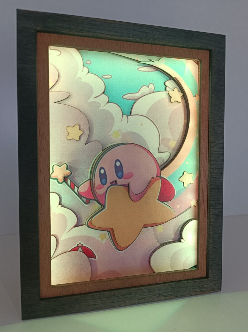 Kirby Night Light Kirby Shadow Box Kirby Lightbox Kirby - Etsy