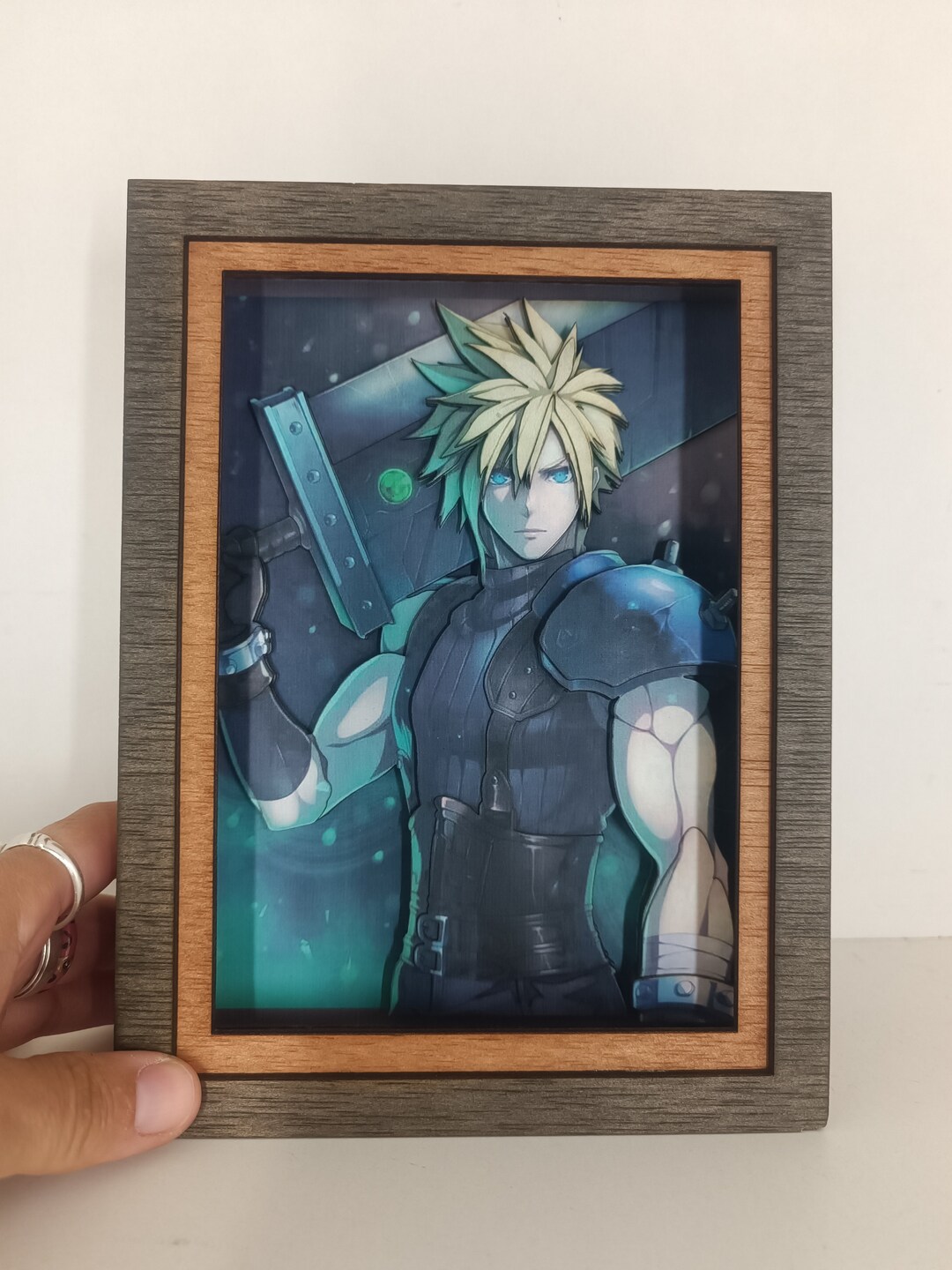 Final Fantasy Night Light, Cloud Strife Shadow Box, Light Box, Amazing ...