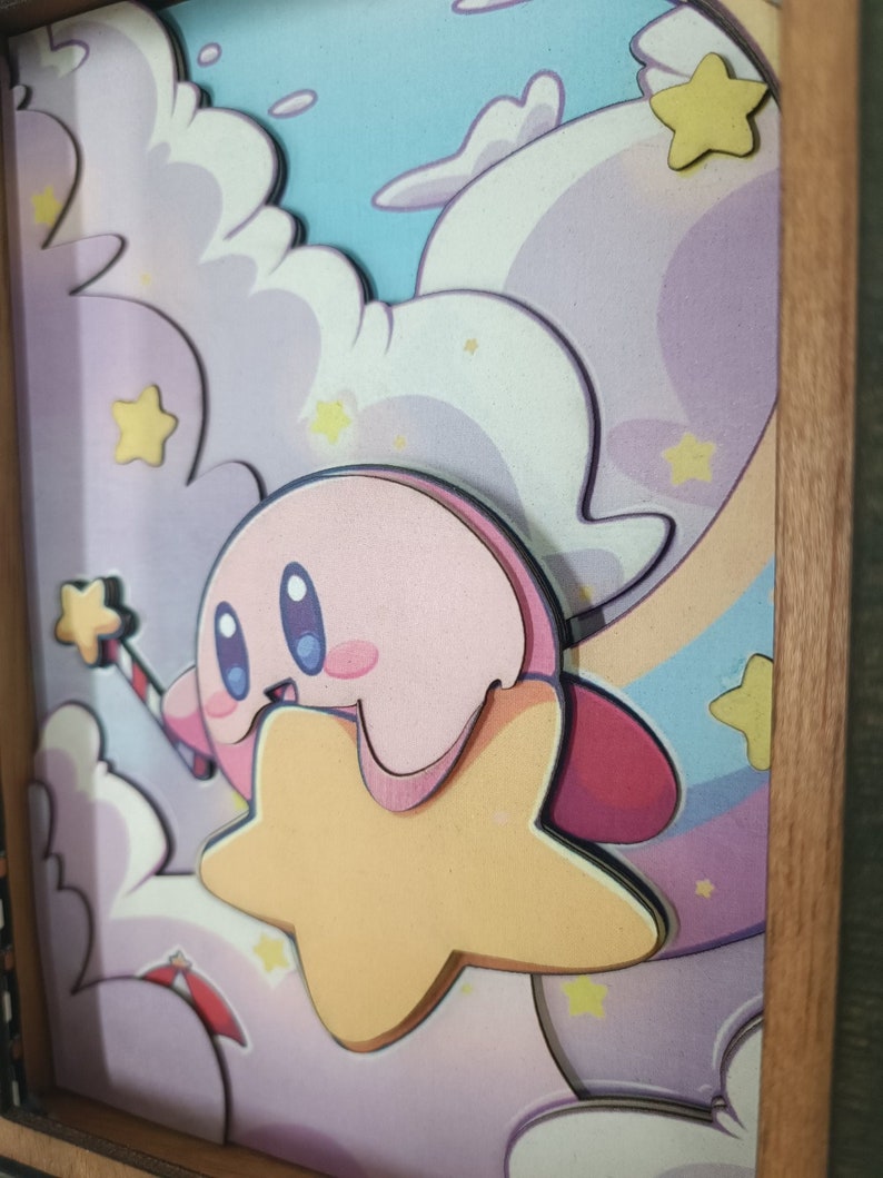 Kirby Night Light Kirby Shadow Box Kirby Lightbox Kirby - Etsy