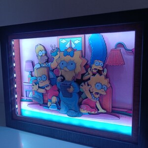 The Simpsons Night Light, Shadow Box, Simpsons Lightbox, Homer Bart ...