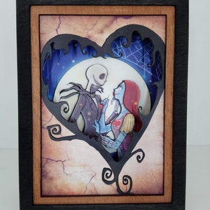 Jack Skellington the Nightmare Before Christmas Night Light, Shadow Box ...