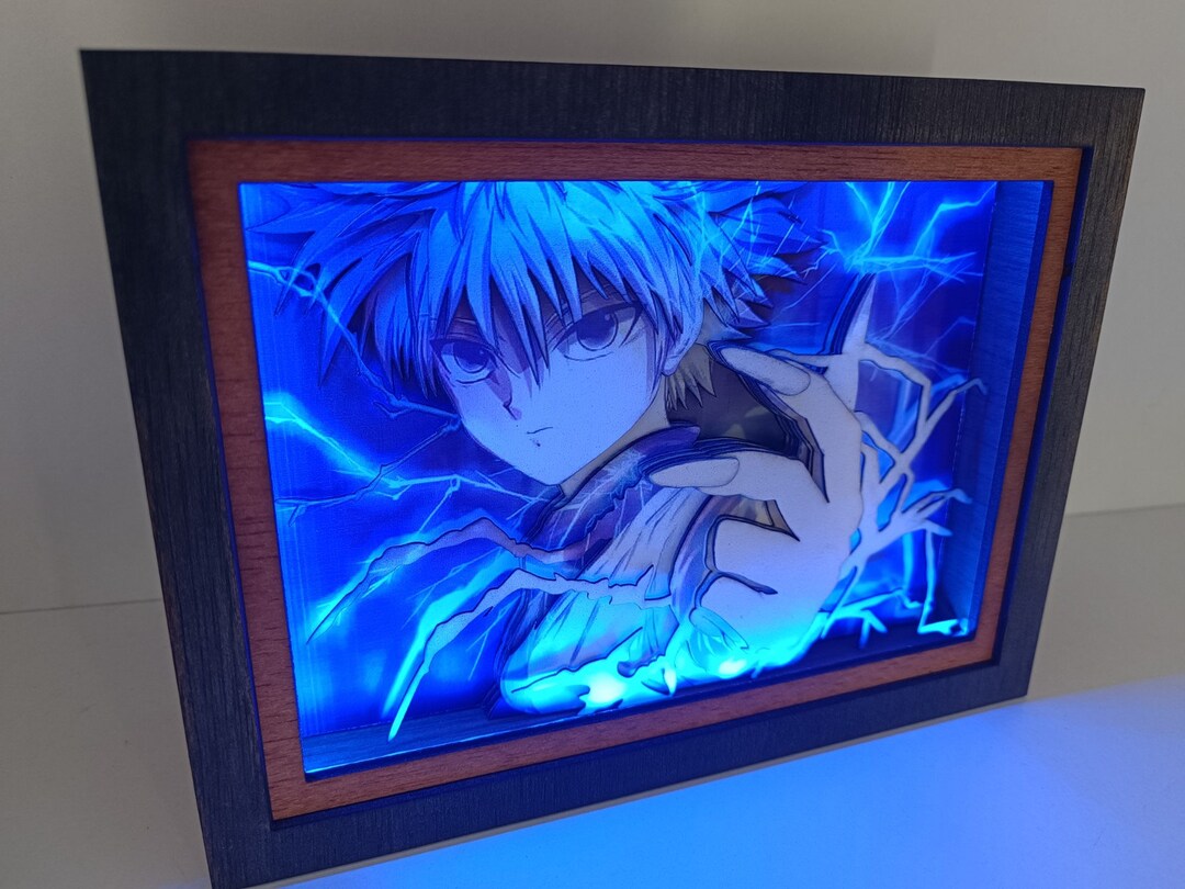 Gon Anime Lightbox: Handmade Wood Shadow Box Night Light - Etsy