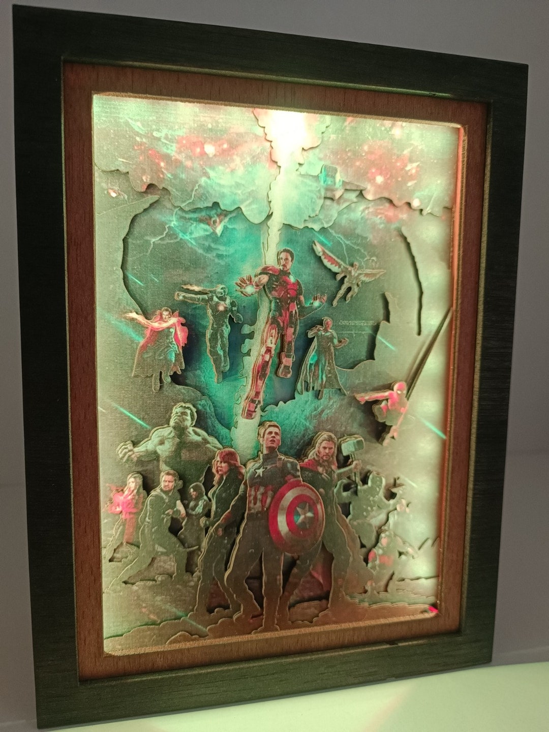 Superhero Night Light Set Avengers Shadow Box, Thor Captain Lightbox ...